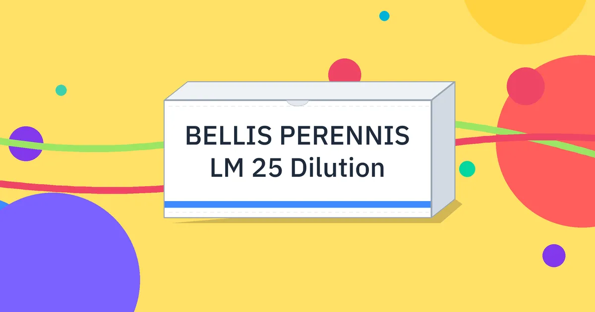 Symbolbild: Packung mit der Aufschrift BELLIS PERENNIS LM 25 Dilution (PZN 12791722) – Verfügbarkeit und Bezug in Apotheken in Frankfurt am Main