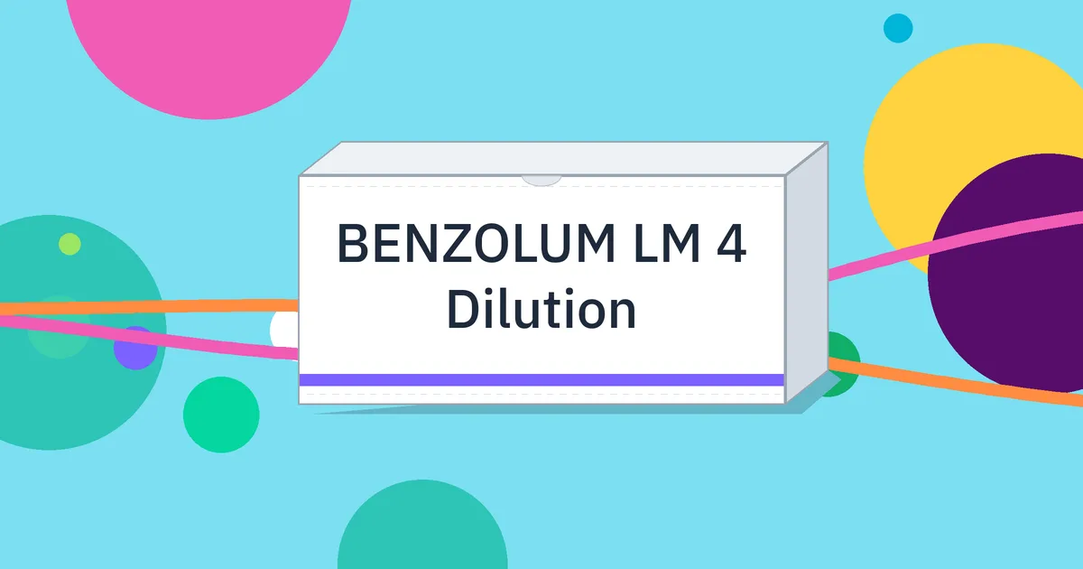 Symbolbild: Packung mit der Aufschrift BENZOLUM LM 4 Dilution (PZN 12792360) – Verfügbarkeit und Bezug in Apotheken in Frankfurt am Main