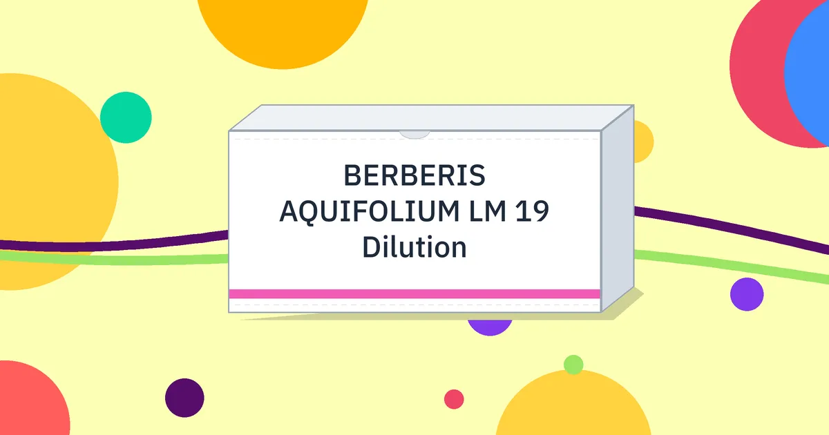 Symbolbild: Packung mit der Aufschrift BERBERIS AQUIFOLIUM LM 19 Dilution (PZN 13383362) – Verfügbarkeit und Bezug in Apotheken in Frankfurt am Main