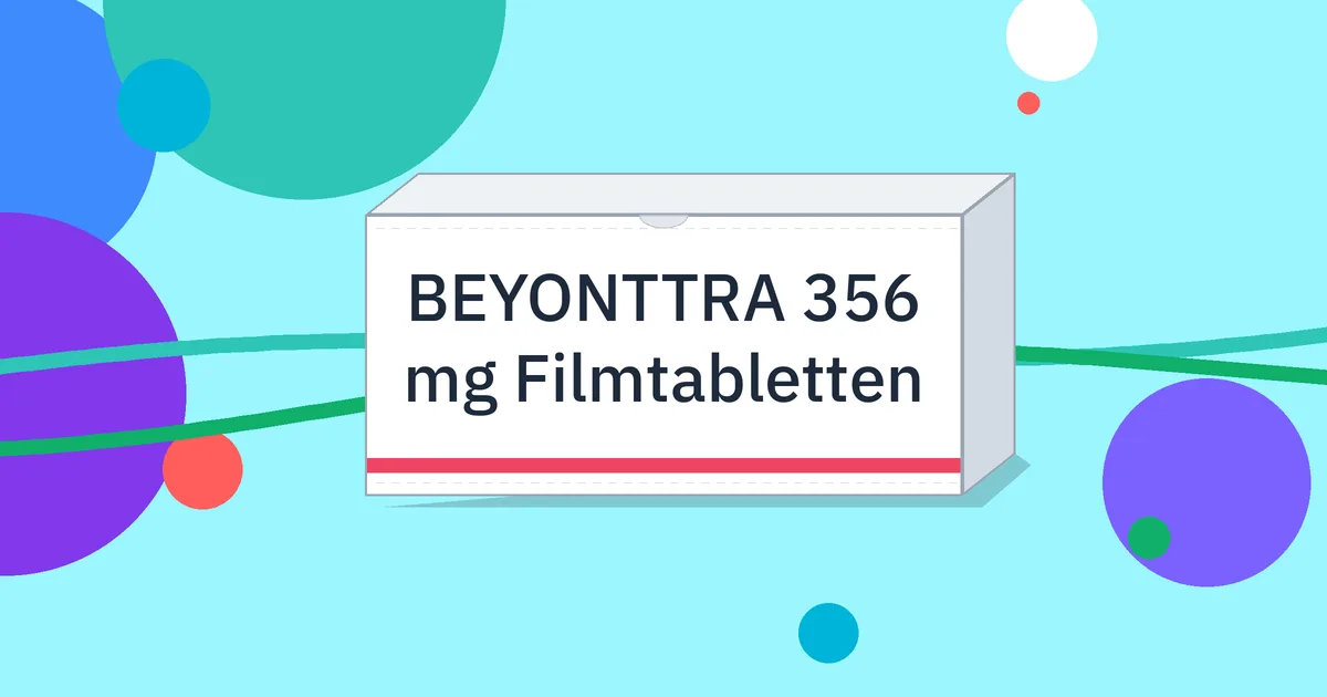 Symbolbild: Packung mit der Aufschrift BEYONTTRA 356 mg Filmtabletten (PZN 19515936) – Verfügbarkeit und Bezug in Apotheken in Frankfurt am Main