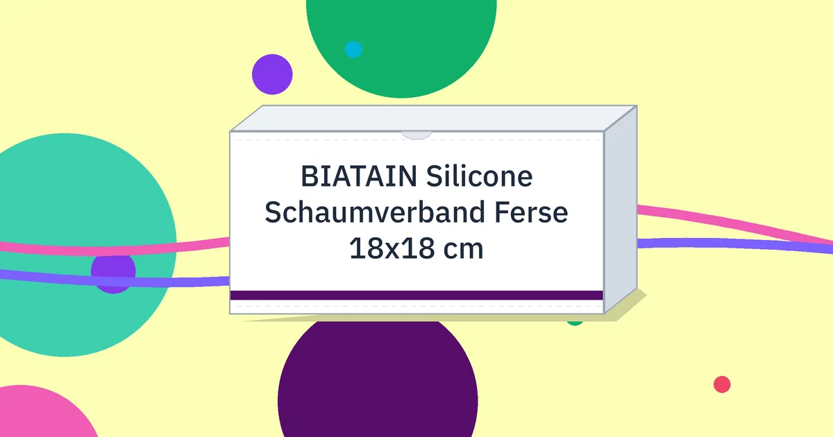 Symbolbild: Packung mit der Aufschrift BIATAIN Silicone Schaumverband Ferse 18x18 cm (PZN 19348177) – Verfügbarkeit und Bezug in Apotheken in Frankfurt am Main