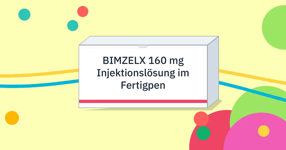 Symbolbild: Packung mit der Aufschrift BIMZELX 160 mg Injektionslösung im Fertigpen (PZN 19400802) – Verfügbarkeit und Bezug in Apotheken in Frankfurt am Main