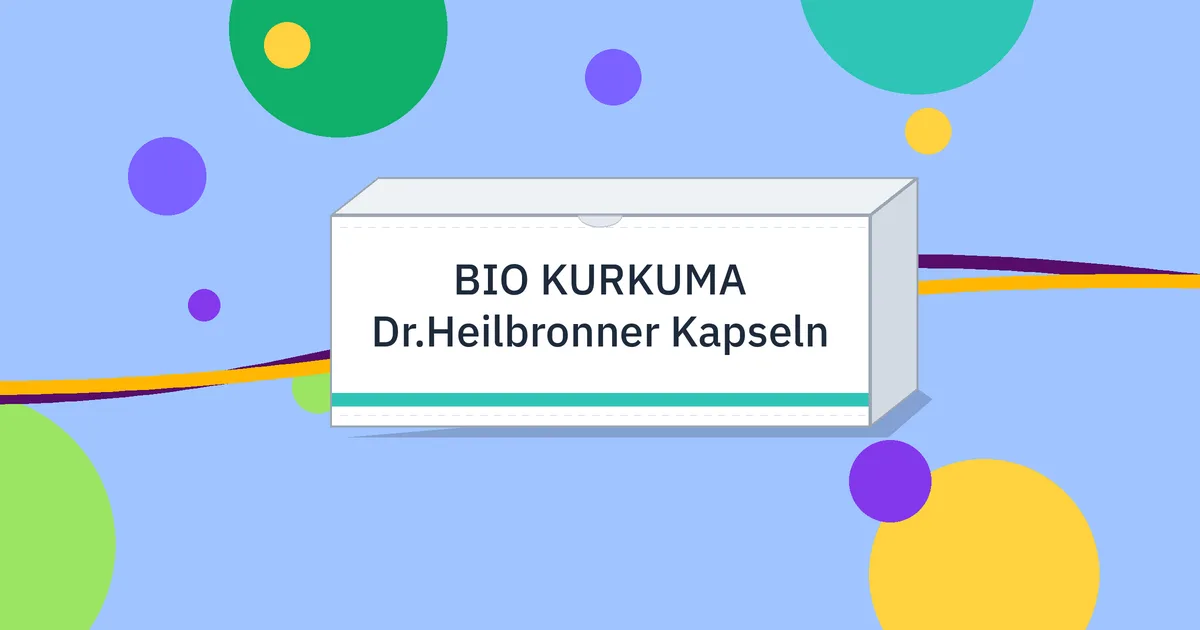 Symbolbild: Packung mit der Aufschrift BIO KURKUMA Dr.Heilbronner Kapseln (PZN 17880525) – Verfügbarkeit und Bezug in Apotheken in Frankfurt am Main