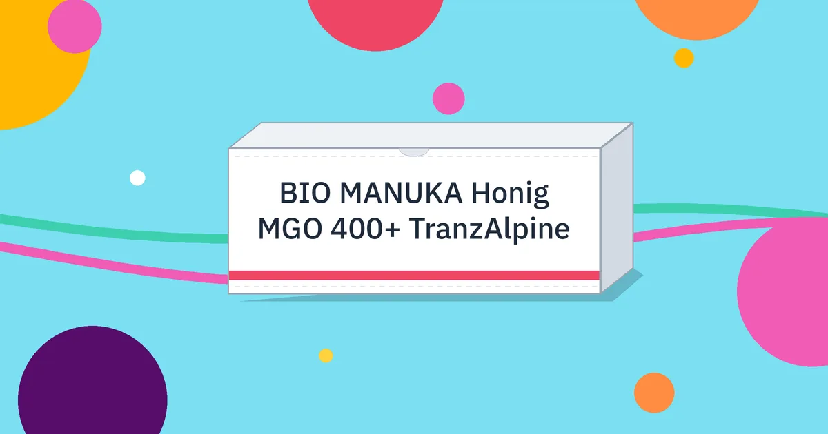Symbolbild: Packung mit der Aufschrift BIO MANUKA Honig MGO 400+ TranzAlpine (PZN 13330756) – Verfügbarkeit und Bezug in Apotheken in Frankfurt am Main