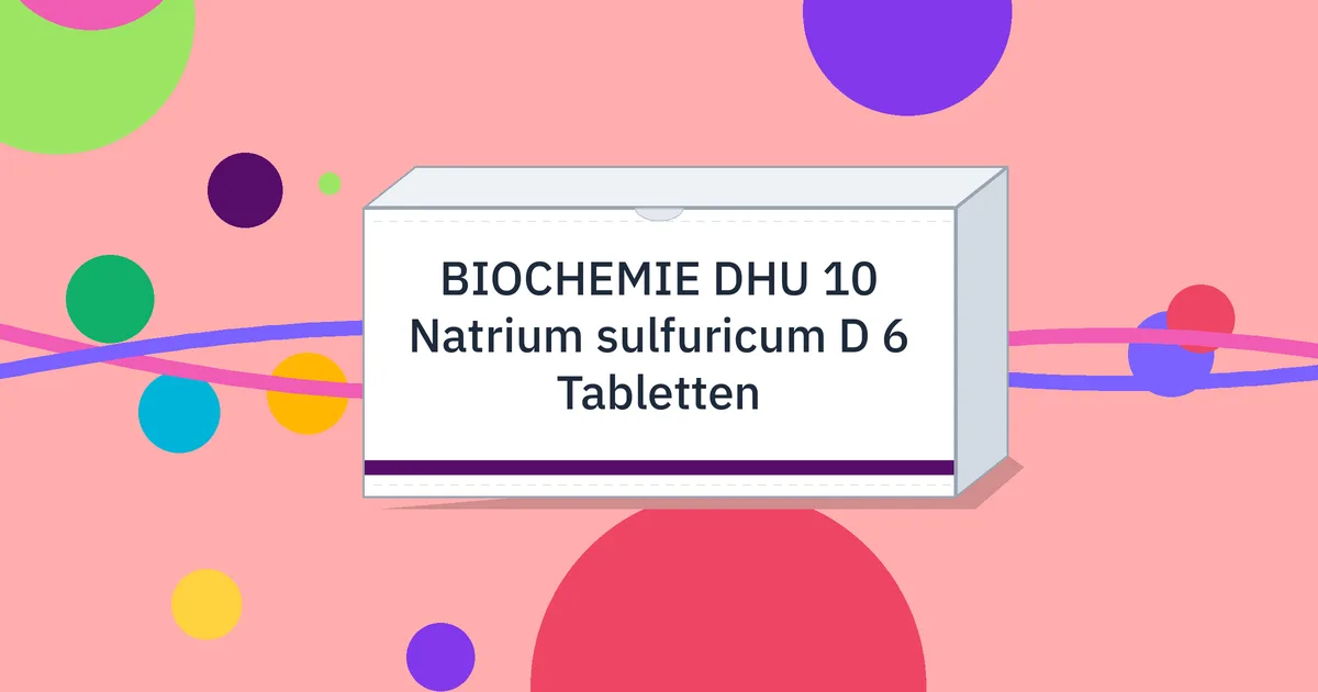 Symbolbild: Packung mit der Aufschrift BIOCHEMIE DHU 10 Natrium sulfuricum D 6 Tabletten (PZN 00274654) – Verfügbarkeit und Bezug in Apotheken in Frankfurt am Main