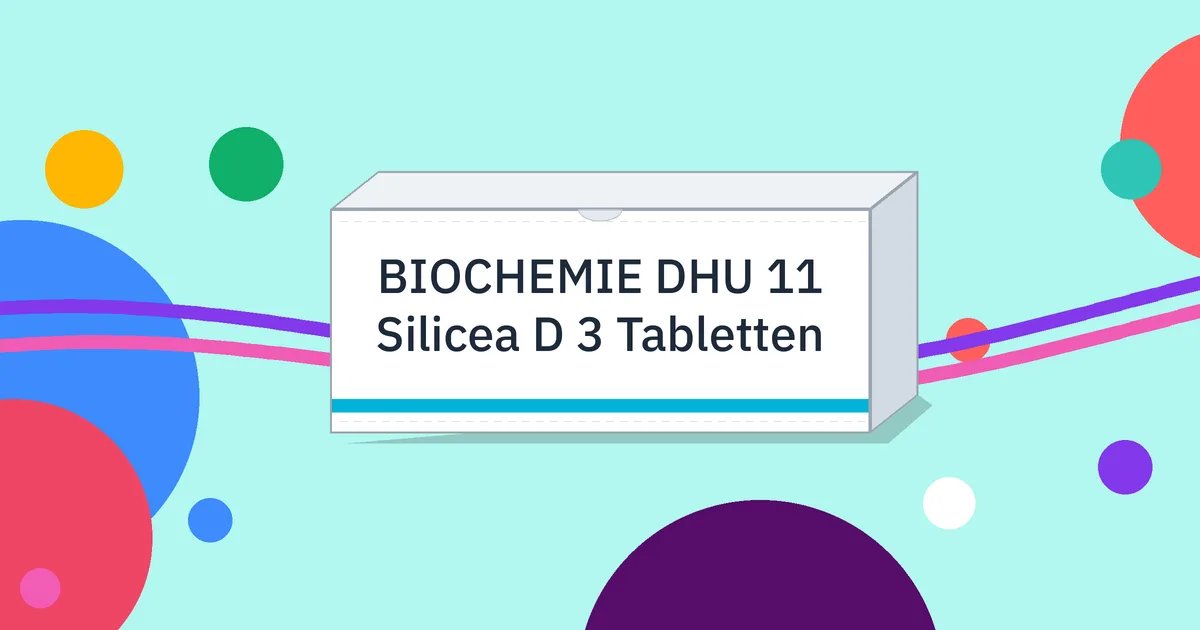 Symbolbild: Packung mit der Aufschrift BIOCHEMIE DHU 11 Silicea D 3 Tabletten (PZN 02580929) – Verfügbarkeit und Bezug in Apotheken in Frankfurt am Main