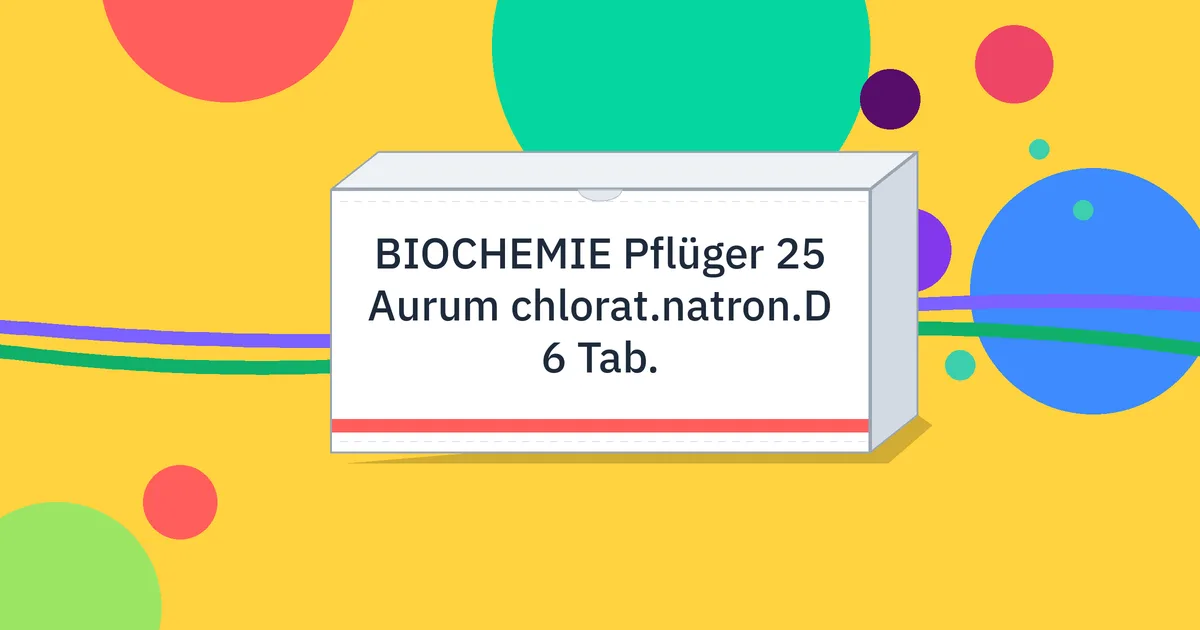 Symbolbild: Packung mit der Aufschrift BIOCHEMIE Pflüger 25 Aurum chlorat.natron.D 6 Tab. (PZN 05919245) – Verfügbarkeit und Bezug in Apotheken in Frankfurt am Main