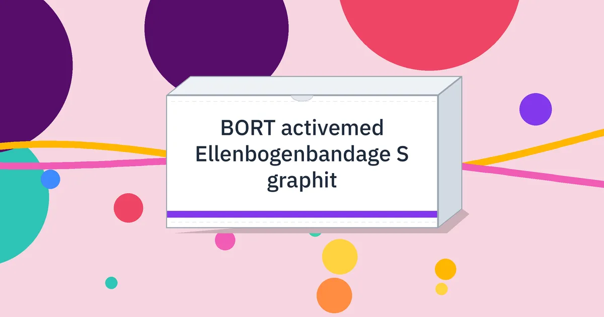 Symbolbild: Packung mit der Aufschrift BORT activemed Ellenbogenbandage S graphit (PZN 17582101) – Verfügbarkeit und Bezug in Apotheken in Frankfurt am Main