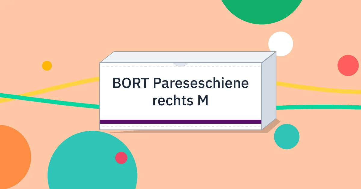 Symbolbild: Packung mit der Aufschrift BORT Pareseschiene rechts M (PZN 04384664) – Verfügbarkeit und Bezug in Apotheken in Frankfurt am Main