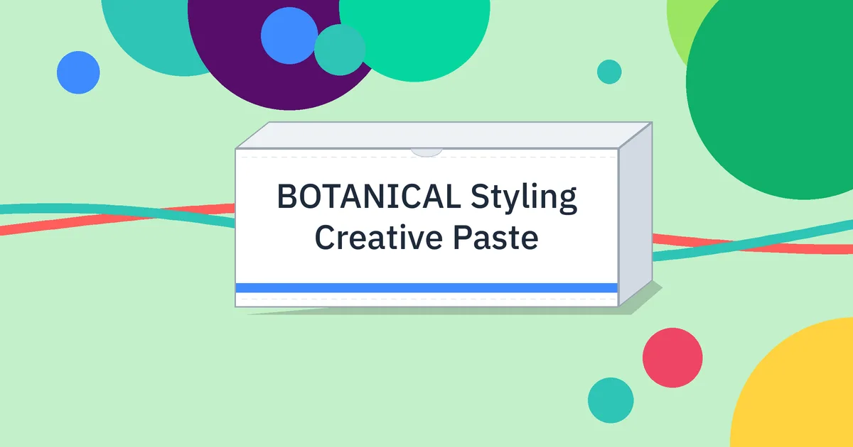 Symbolbild: Packung mit der Aufschrift BOTANICAL Styling Creative Paste (PZN 09935784) – Verfügbarkeit und Bezug in Apotheken in Frankfurt am Main