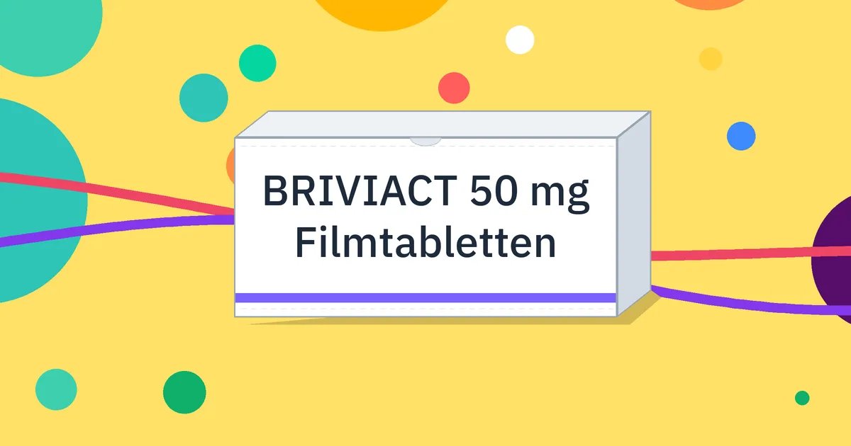 Symbolbild: Packung mit der Aufschrift BRIVIACT 50 mg Filmtabletten (PZN 12482530) – Verfügbarkeit und Bezug in Apotheken in Frankfurt am Main