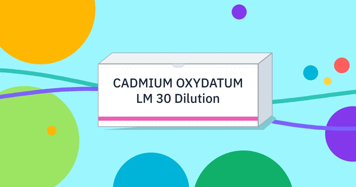 Symbolbild: Packung mit der Aufschrift CADMIUM OXYDATUM LM 30 Dilution (PZN 13401545) – Verfügbarkeit und Bezug in Apotheken in Frankfurt am Main