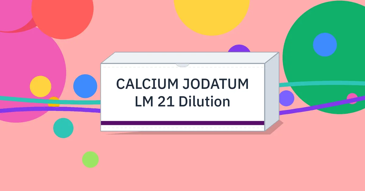 Symbolbild: Packung mit der Aufschrift CALCIUM JODATUM LM 21 Dilution (PZN 12804867) – Verfügbarkeit und Bezug in Apotheken in Frankfurt am Main
