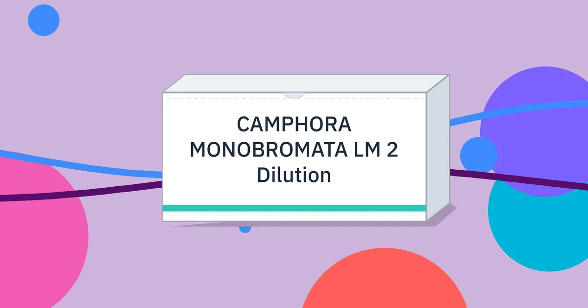 Symbolbild: Packung mit der Aufschrift CAMPHORA MONOBROMATA LM 2 Dilution (PZN 13411911) – Verfügbarkeit und Bezug in Apotheken in Frankfurt am Main