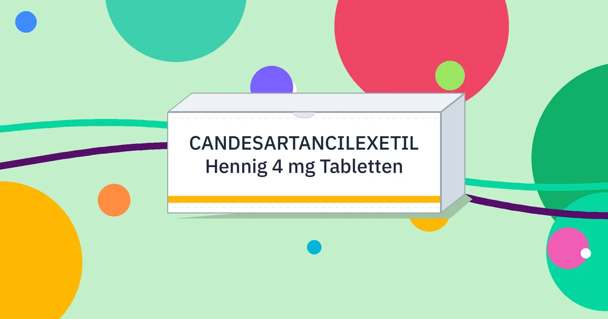 Symbolbild: Packung mit der Aufschrift CANDESARTANCILEXETIL Hennig 4 mg Tabletten (PZN 09530722) – Verfügbarkeit und Bezug in Apotheken in Frankfurt am Main