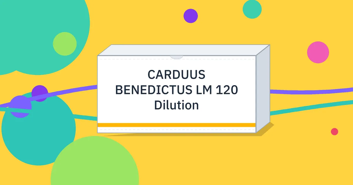 Symbolbild: Packung mit der Aufschrift CARDUUS BENEDICTUS LM 120 Dilution (PZN 13430400) – Verfügbarkeit und Bezug in Apotheken in Frankfurt am Main