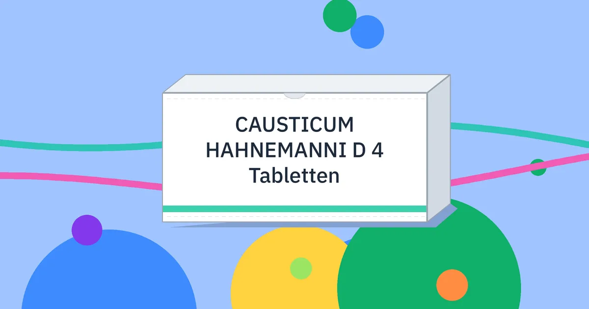 Symbolbild: Packung mit der Aufschrift CAUSTICUM HAHNEMANNI D 4 Tabletten (PZN 01764432) – Verfügbarkeit und Bezug in Apotheken in Frankfurt am Main