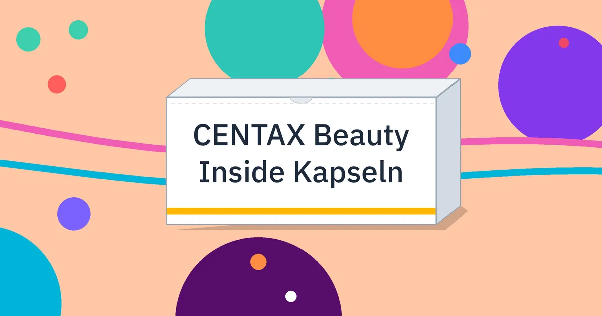 Symbolbild: Packung mit der Aufschrift CENTAX Beauty Inside Kapseln (PZN 17257921) – Verfügbarkeit und Bezug in Apotheken in Frankfurt am Main