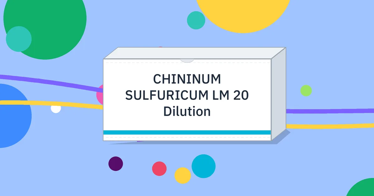 Symbolbild: Packung mit der Aufschrift CHININUM SULFURICUM LM 20 Dilution (PZN 12816072) – Verfügbarkeit und Bezug in Apotheken in Frankfurt am Main