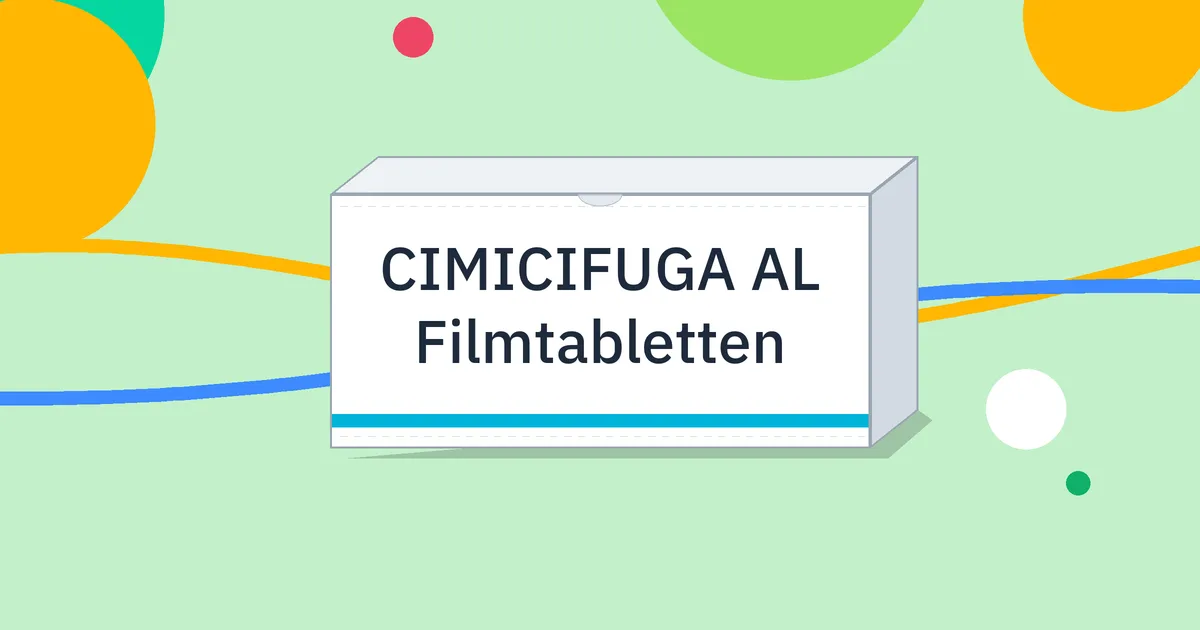 Symbolbild: Packung mit der Aufschrift CIMICIFUGA AL Filmtabletten (PZN 00425047) – Verfügbarkeit und Bezug in Apotheken in Frankfurt am Main