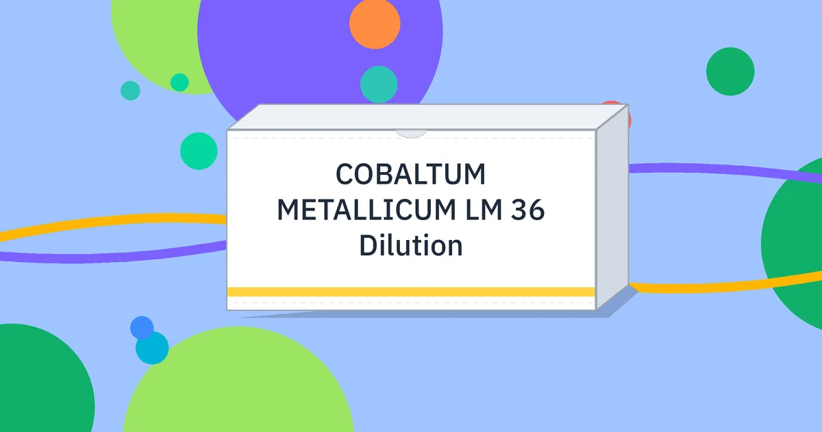 Symbolbild: Packung mit der Aufschrift COBALTUM METALLICUM LM 36 Dilution (PZN 12823356) – Verfügbarkeit und Bezug in Apotheken in Frankfurt am Main