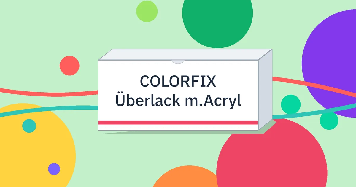 Symbolbild: Packung mit der Aufschrift COLORFIX Überlack m.Acryl (PZN 06153331) – Verfügbarkeit und Bezug in Apotheken in Frankfurt am Main