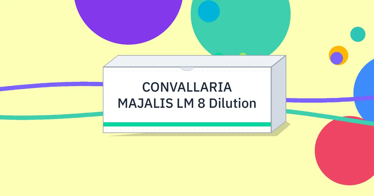 Symbolbild: Packung mit der Aufschrift CONVALLARIA MAJALIS LM 8 Dilution (PZN 12833461) – Verfügbarkeit und Bezug in Apotheken in Frankfurt am Main