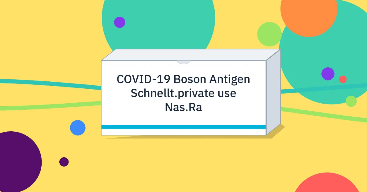 Symbolbild: Packung mit der Aufschrift COVID-19 Boson Antigen Schnellt.private use Nas.Ra (PZN 17293650) – Verfügbarkeit und Bezug in Apotheken in Frankfurt am Main