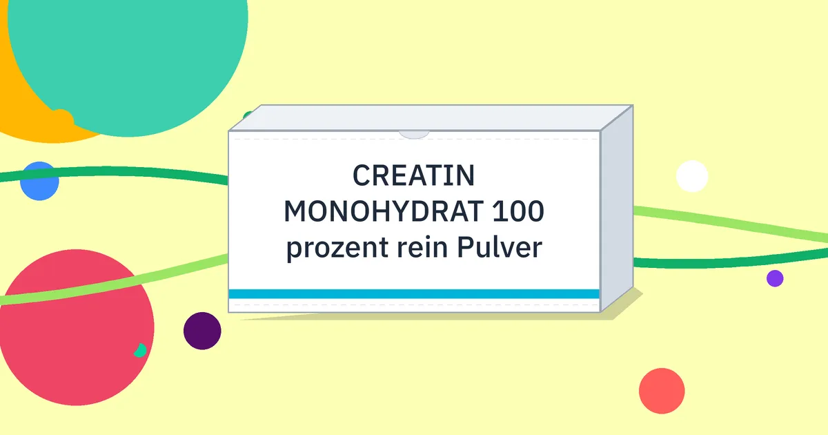 Symbolbild: Packung mit der Aufschrift CREATIN MONOHYDRAT 100 prozent rein Pulver (PZN 00829939) – Verfügbarkeit und Bezug in Apotheken in Frankfurt am Main