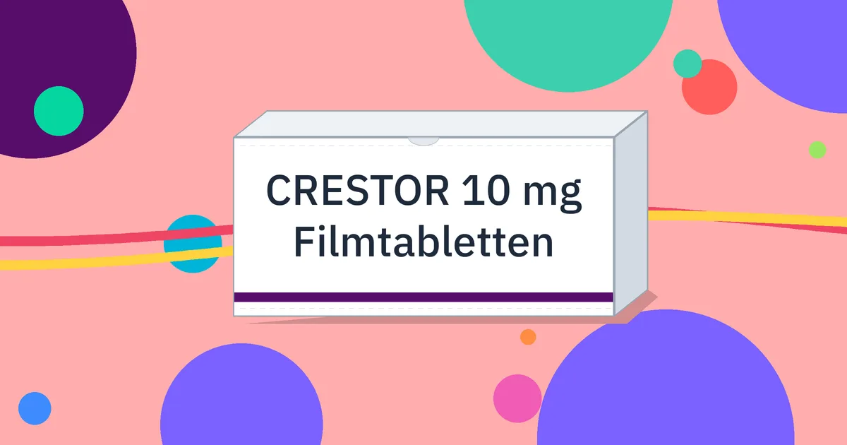 Symbolbild: Packung mit der Aufschrift CRESTOR 10 mg Filmtabletten (PZN 06808772) – Verfügbarkeit und Bezug in Apotheken in Frankfurt am Main