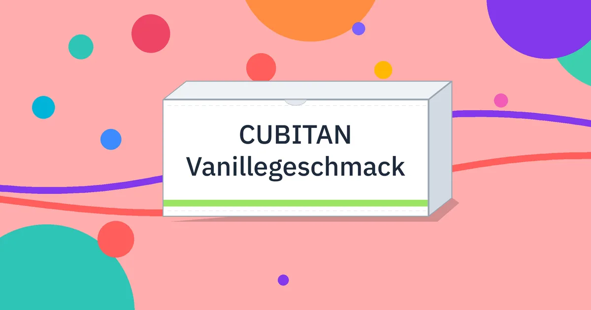 Symbolbild: Packung mit der Aufschrift CUBITAN Vanillegeschmack (PZN 06101446) – Verfügbarkeit und Bezug in Apotheken in Frankfurt am Main
