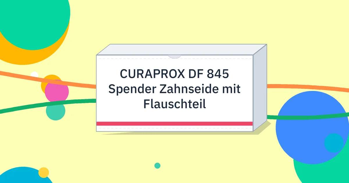 Symbolbild: Packung mit der Aufschrift CURAPROX DF 845 Spender Zahnseide mit Flauschteil (PZN 09731076) – Verfügbarkeit und Bezug in Apotheken in Frankfurt am Main