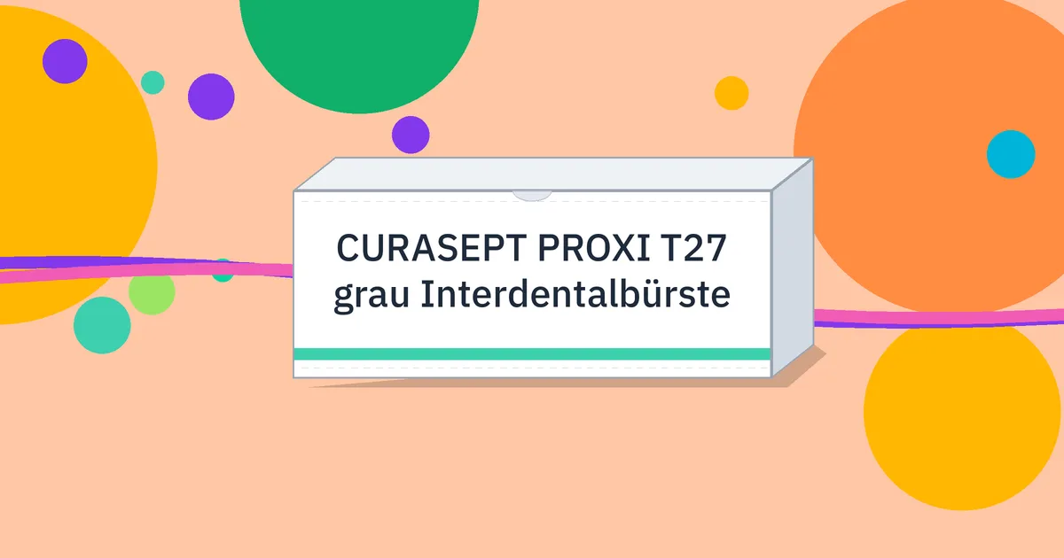 Symbolbild: Packung mit der Aufschrift CURASEPT PROXI T27 grau Interdentalbürste (PZN 17607864) – Verfügbarkeit und Bezug in Apotheken in Frankfurt am Main