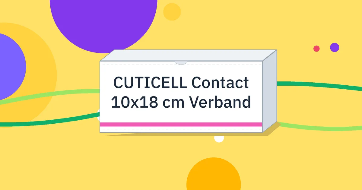 Symbolbild: Packung mit der Aufschrift CUTICELL Contact 10x18 cm Verband (PZN 19785044) – Verfügbarkeit und Bezug in Apotheken in Frankfurt am Main