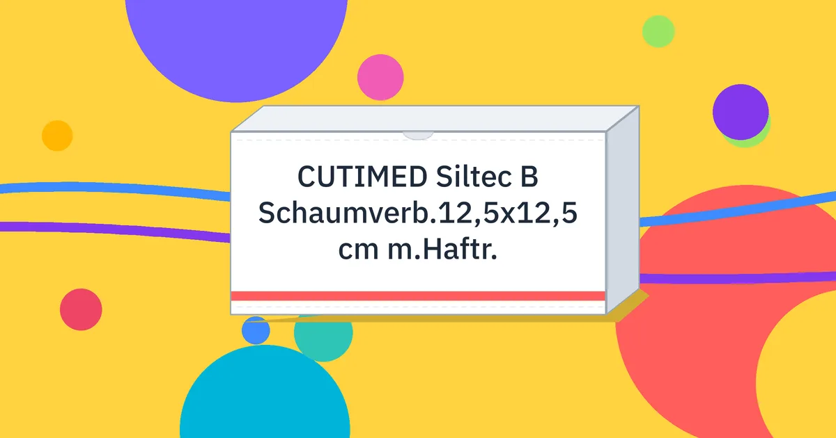 Symbolbild: Packung mit der Aufschrift CUTIMED Siltec B Schaumverb.12,5x12,5 cm m.Haftr. (PZN 18126701) – Verfügbarkeit und Bezug in Apotheken in Frankfurt am Main