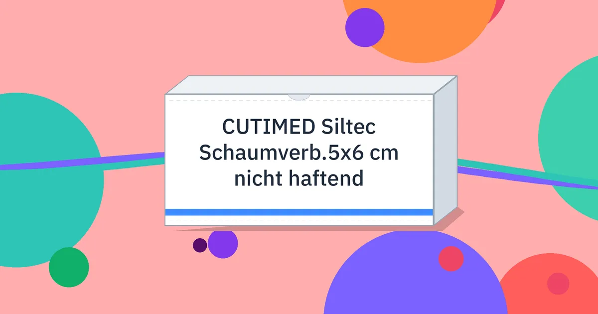 Symbolbild: Packung mit der Aufschrift CUTIMED Siltec Schaumverb.5x6 cm nicht haftend (PZN 16595662) – Verfügbarkeit und Bezug in Apotheken in Frankfurt am Main