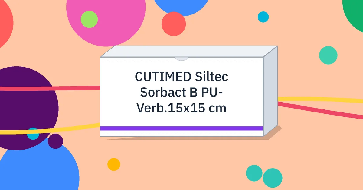 Symbolbild: Packung mit der Aufschrift CUTIMED Siltec Sorbact B PU-Verb.15x15 cm (PZN 17563374) – Verfügbarkeit und Bezug in Apotheken in Frankfurt am Main