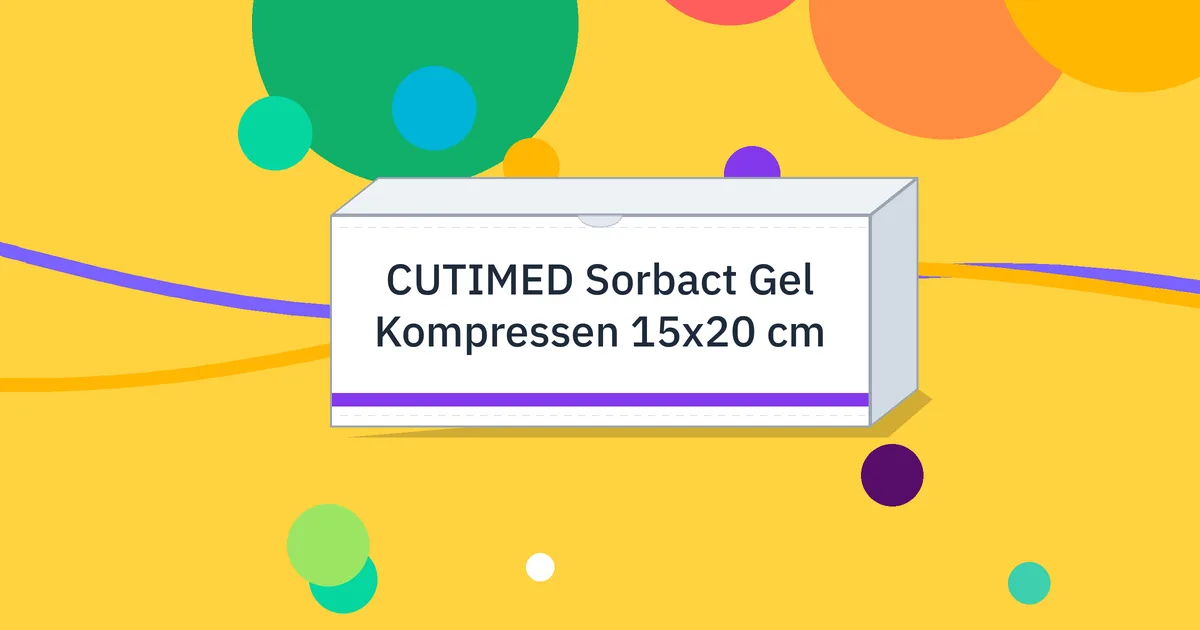 Symbolbild: Packung mit der Aufschrift CUTIMED Sorbact Gel Kompressen 15x20 cm (PZN 17447780) – Verfügbarkeit und Bezug in Apotheken in Frankfurt am Main