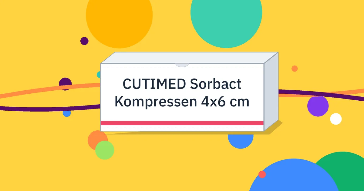 Symbolbild: Packung mit der Aufschrift CUTIMED Sorbact Kompressen 4x6 cm (PZN 17433855) – Verfügbarkeit und Bezug in Apotheken in Frankfurt am Main