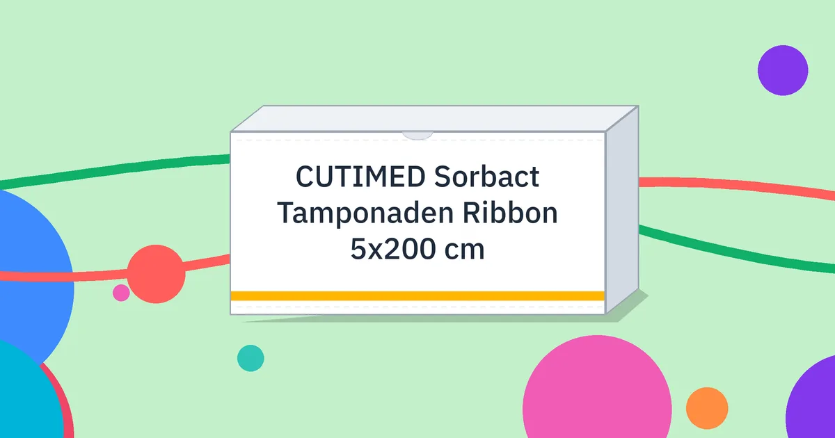 Symbolbild: Packung mit der Aufschrift CUTIMED Sorbact Tamponaden Ribbon 5x200 cm (PZN 20845076) – Verfügbarkeit und Bezug in Apotheken in Frankfurt am Main