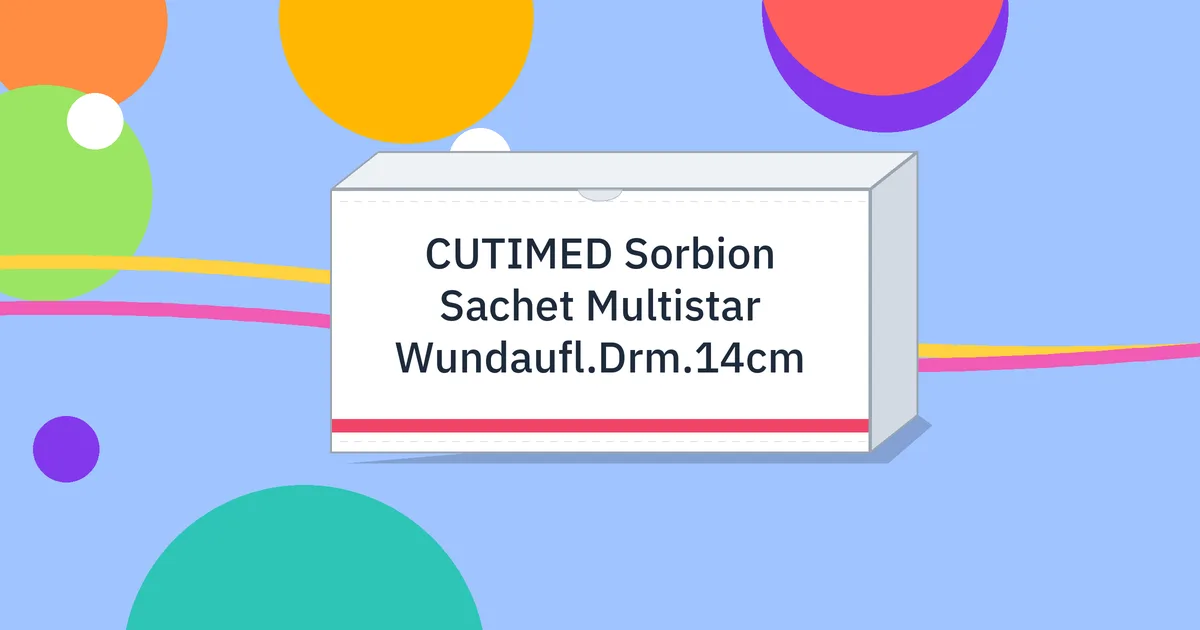 Symbolbild: Packung mit der Aufschrift CUTIMED Sorbion Sachet Multistar Wundaufl.Drm.14cm (PZN 16788728) – Verfügbarkeit und Bezug in Apotheken in Frankfurt am Main