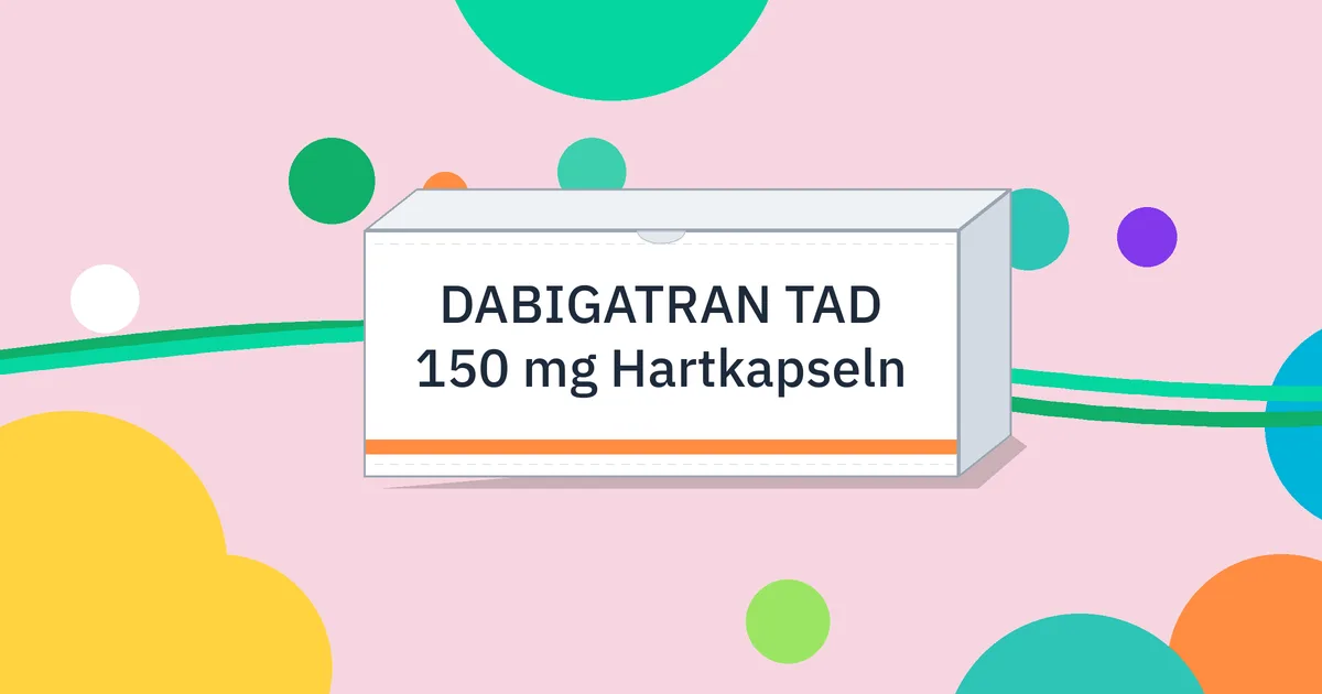 Symbolbild: Packung mit der Aufschrift DABIGATRAN TAD 150 mg Hartkapseln (PZN 19139350) – Verfügbarkeit und Bezug in Apotheken in Frankfurt am Main