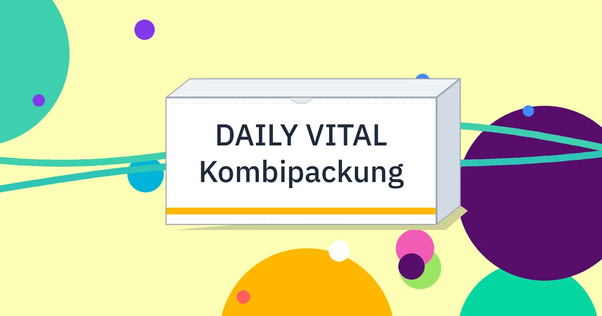 Symbolbild: Packung mit der Aufschrift DAILY VITAL Kombipackung (PZN 09374825) – Verfügbarkeit und Bezug in Apotheken in Frankfurt am Main