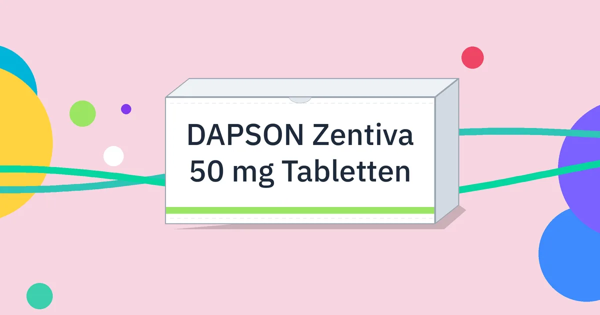 Symbolbild: Packung mit der Aufschrift DAPSON Zentiva 50 mg Tabletten (PZN 19339787) – Verfügbarkeit und Bezug in Apotheken in Frankfurt am Main