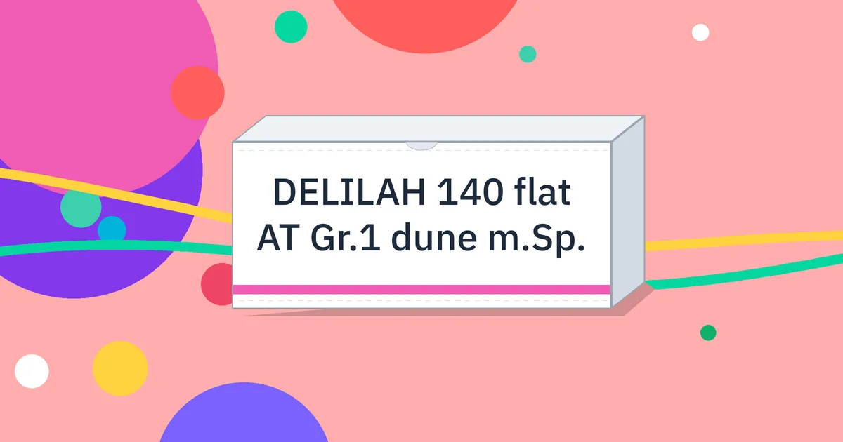 Symbolbild: Packung mit der Aufschrift DELILAH 140 flat AT Gr.1 dune m.Sp. (PZN 14247520) – Verfügbarkeit und Bezug in Apotheken in Frankfurt am Main