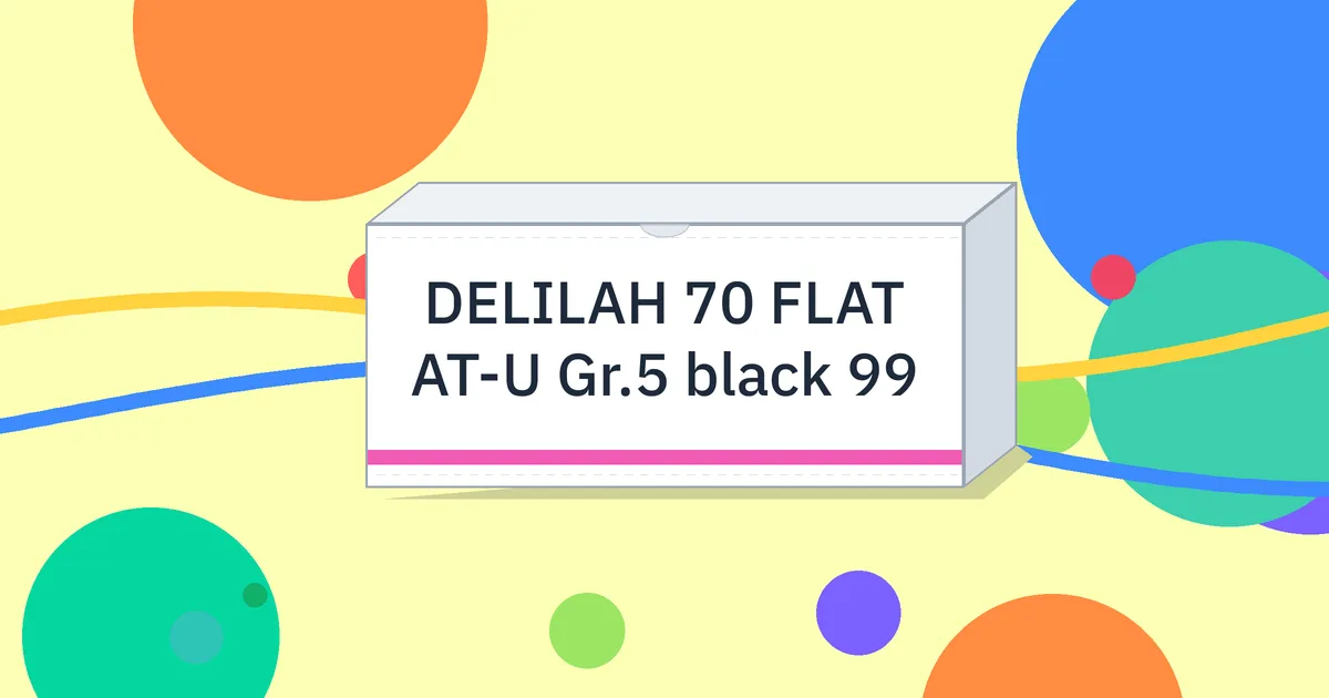 Symbolbild: Packung mit der Aufschrift DELILAH 70 FLAT AT-U Gr.5 black 99 (PZN 13849168) – Verfügbarkeit und Bezug in Apotheken in Frankfurt am Main