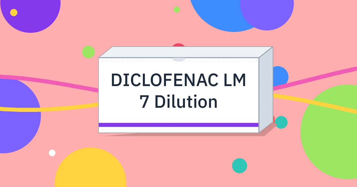 Symbolbild: Packung mit der Aufschrift DICLOFENAC LM 7 Dilution (PZN 12841213) – Verfügbarkeit und Bezug in Apotheken in Frankfurt am Main