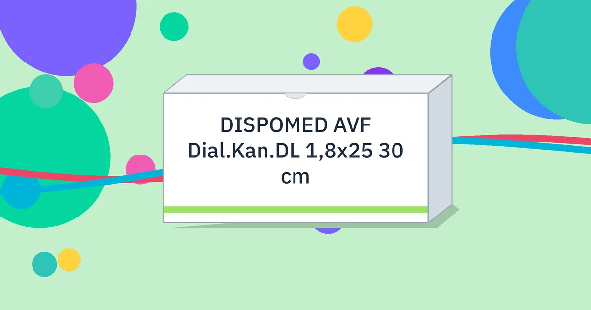 Symbolbild: Packung mit der Aufschrift DISPOMED AVF Dial.Kan.DL 1,8x25 30 cm (PZN 08495550) – Verfügbarkeit und Bezug in Apotheken in Frankfurt am Main