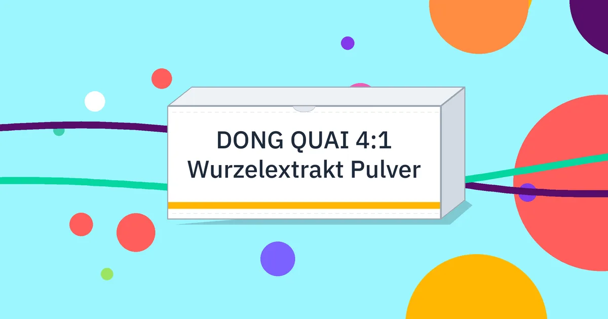 Symbolbild: Packung mit der Aufschrift DONG QUAI 4:1 Wurzelextrakt Pulver (PZN 19307528) – Verfügbarkeit und Bezug in Apotheken in Frankfurt am Main