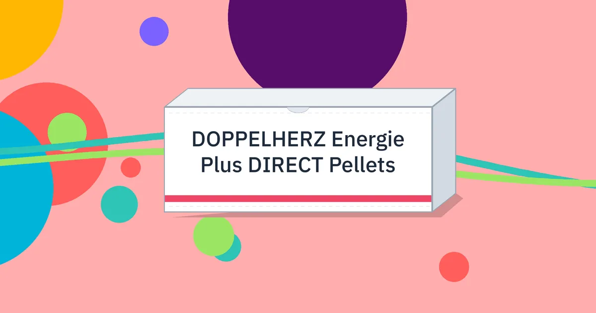 Symbolbild: Packung mit der Aufschrift DOPPELHERZ Energie Plus DIRECT Pellets (PZN 16395265) – Verfügbarkeit und Bezug in Apotheken in Frankfurt am Main